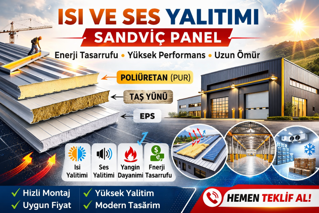 Sandvic Panel Isı ve Ses Yalıtım Nedir - Çatı Kaplama | Arc Panel Yapı ...